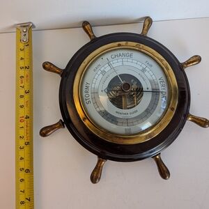 Wall Decor | Vintage Nautical Ship Wheel Barometer Weather Station ...